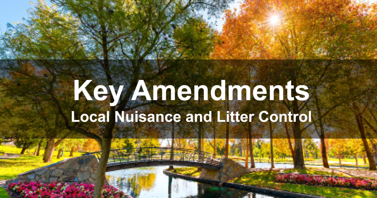 Tidying Up the Law: What the Local Nuisance and Litter Control Reforms ...